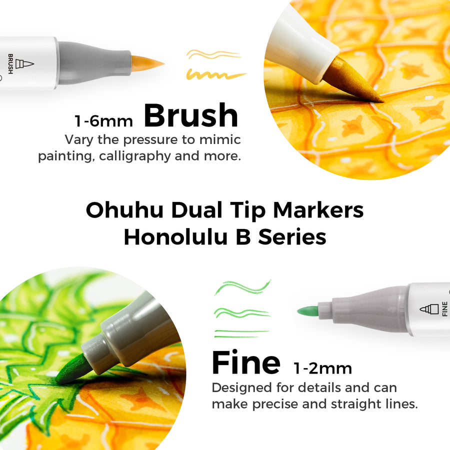 Ohuhu Honolulu 320 Colors Dual Tips Alcohol Art Markers (Europe Only)