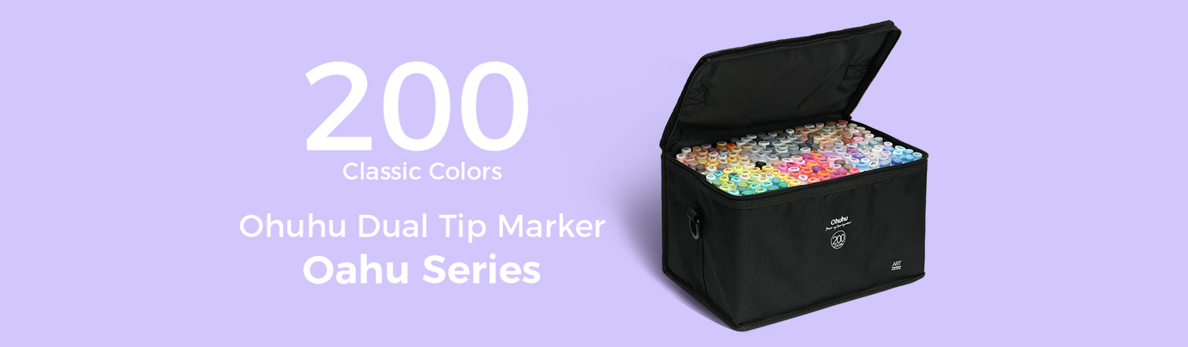 Ohuhu Oahu 200 Colors Dual Tips Alcohol Art Markers,Fine & Chisel (Eur