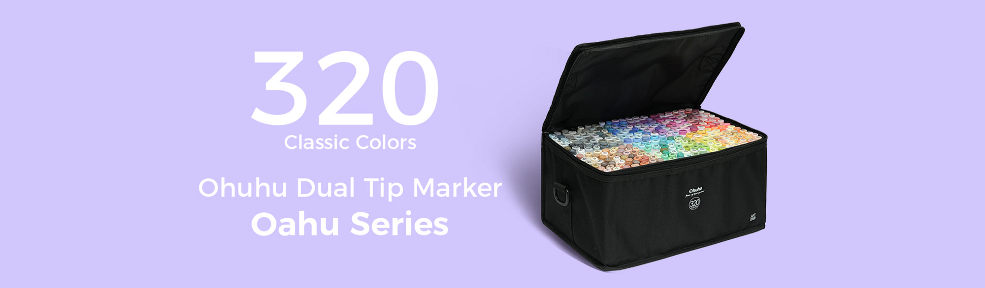Ohuhu Oahu 320 Colors Dual Tips Alcohol Art Markers, Fine & Chisel (Eu