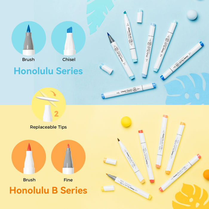 Ohuhu Honolulu 320 Colors Dual Tips Alcohol Art Markers (New Color Cod